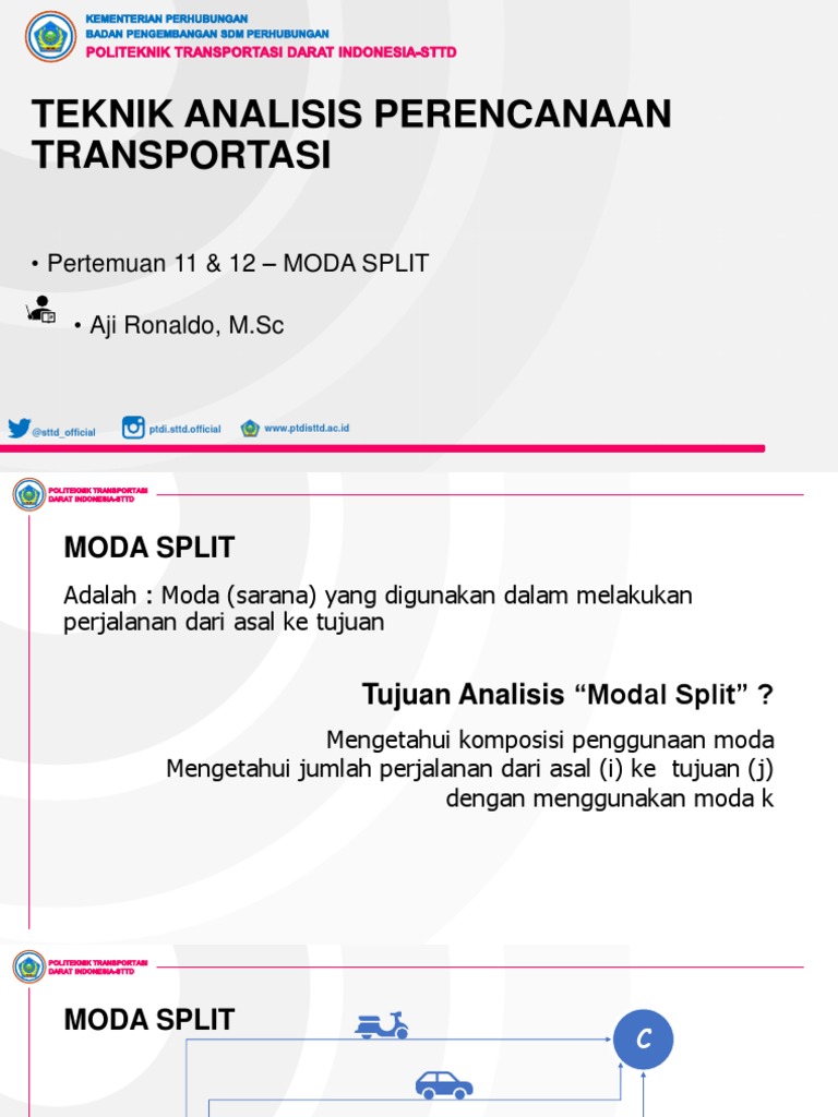 Analisis Moda Split Transportasi | PDF