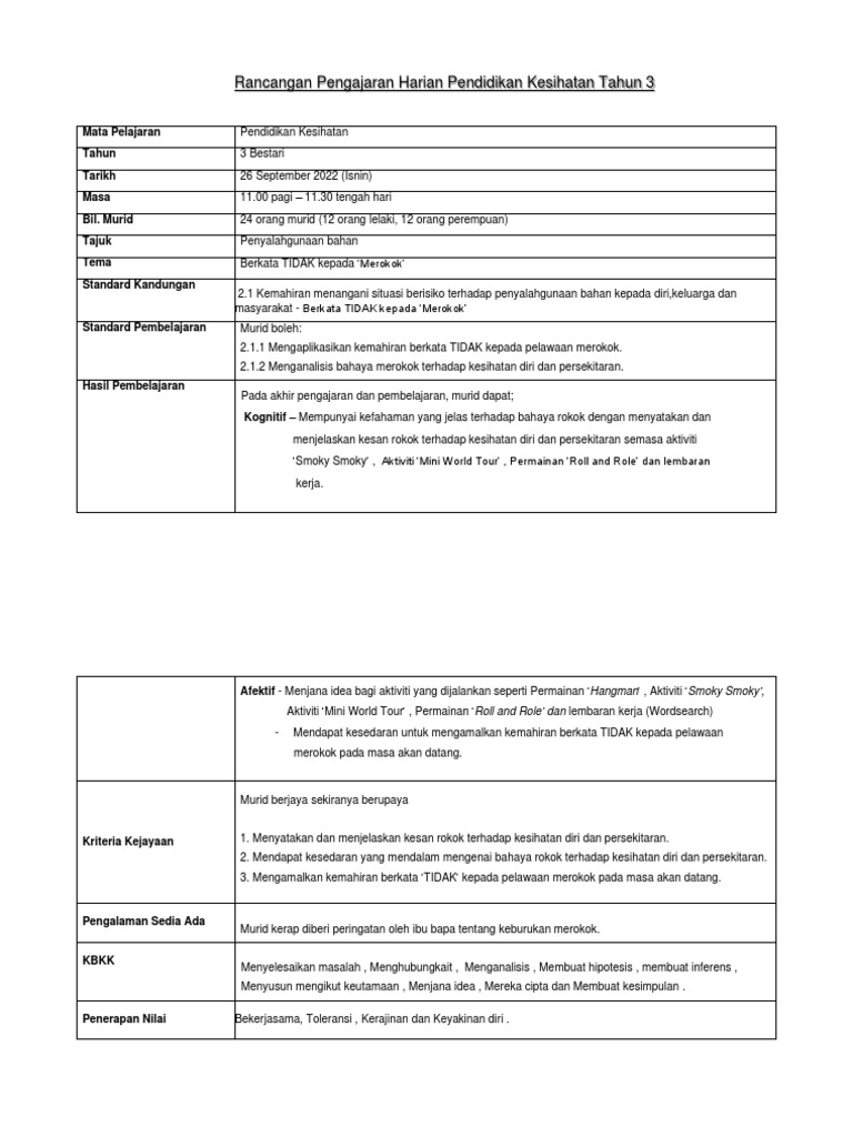 New Merokok RPH 1 | PDF