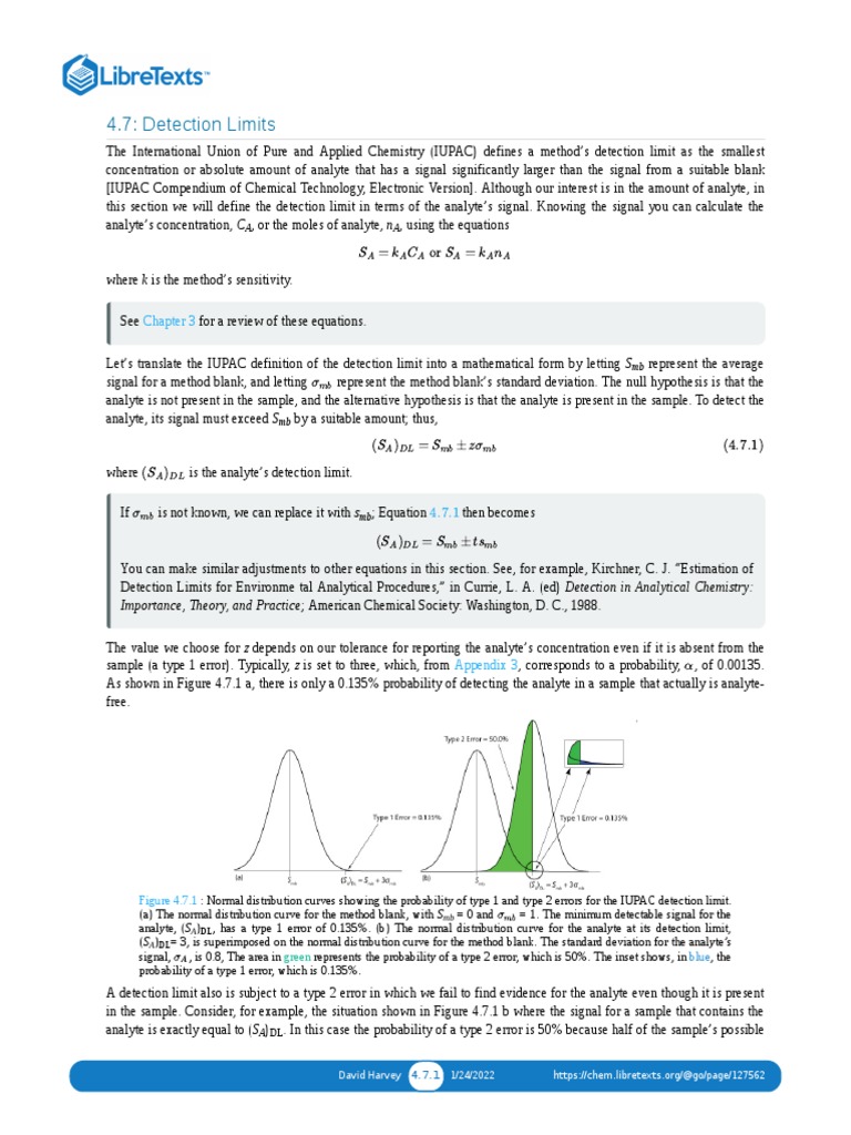 Ref4.7 Detection Limits | PDF | Detection Limit | Normal Distribution