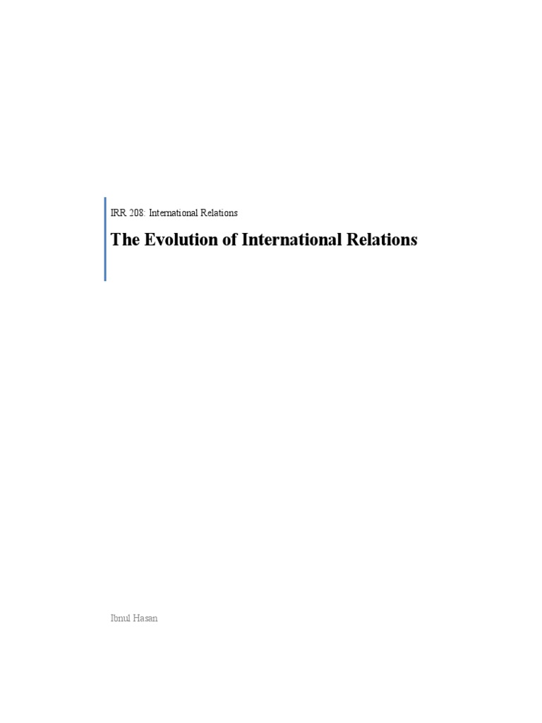 The Evolution of International Relations | PDF