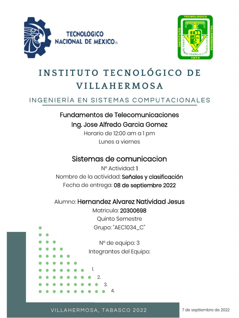 Análisis de señales y clasificación en sistemas de telecomunicaciones | PDF | Frecuencia | Señal ...