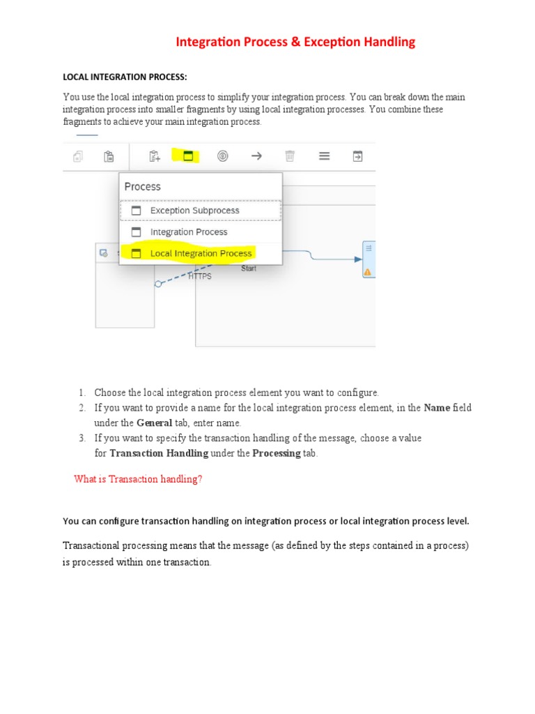 SAP CPI: Integration Process & Exception Handling | PDF | Database Transaction | Databases