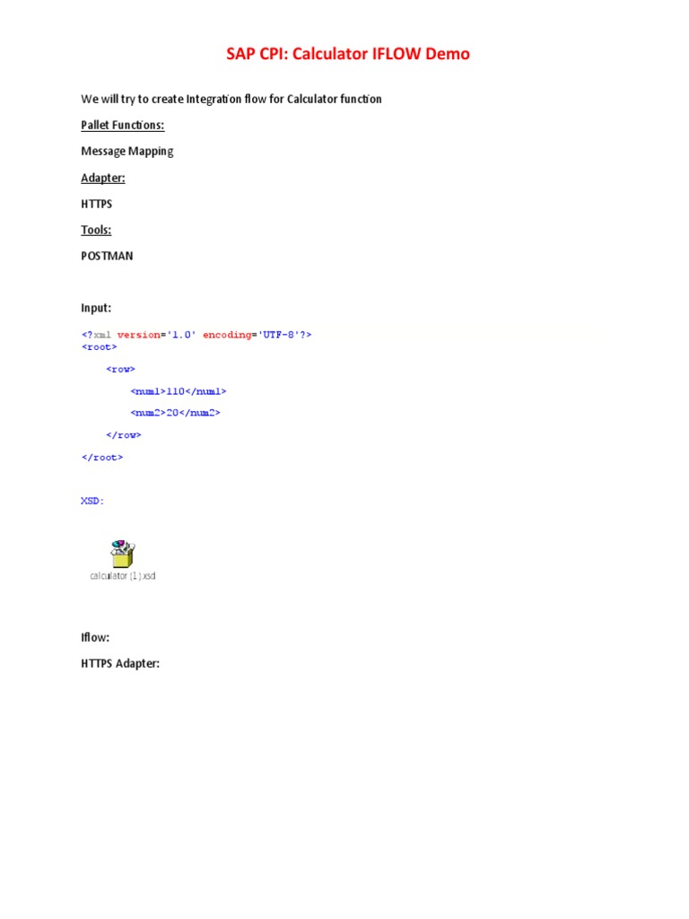 SAP CPI - Calculator Demo Iflow | PDF | Computers