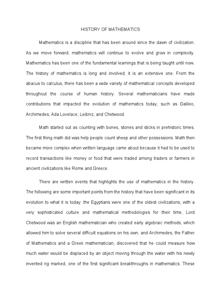 History of Mathematics | PDF | Mathematics | Science