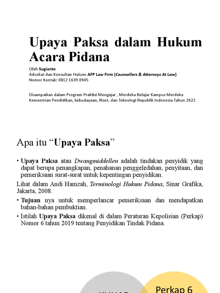 Upaya Paksa Dalam Hukum Acara Pidana Pdf