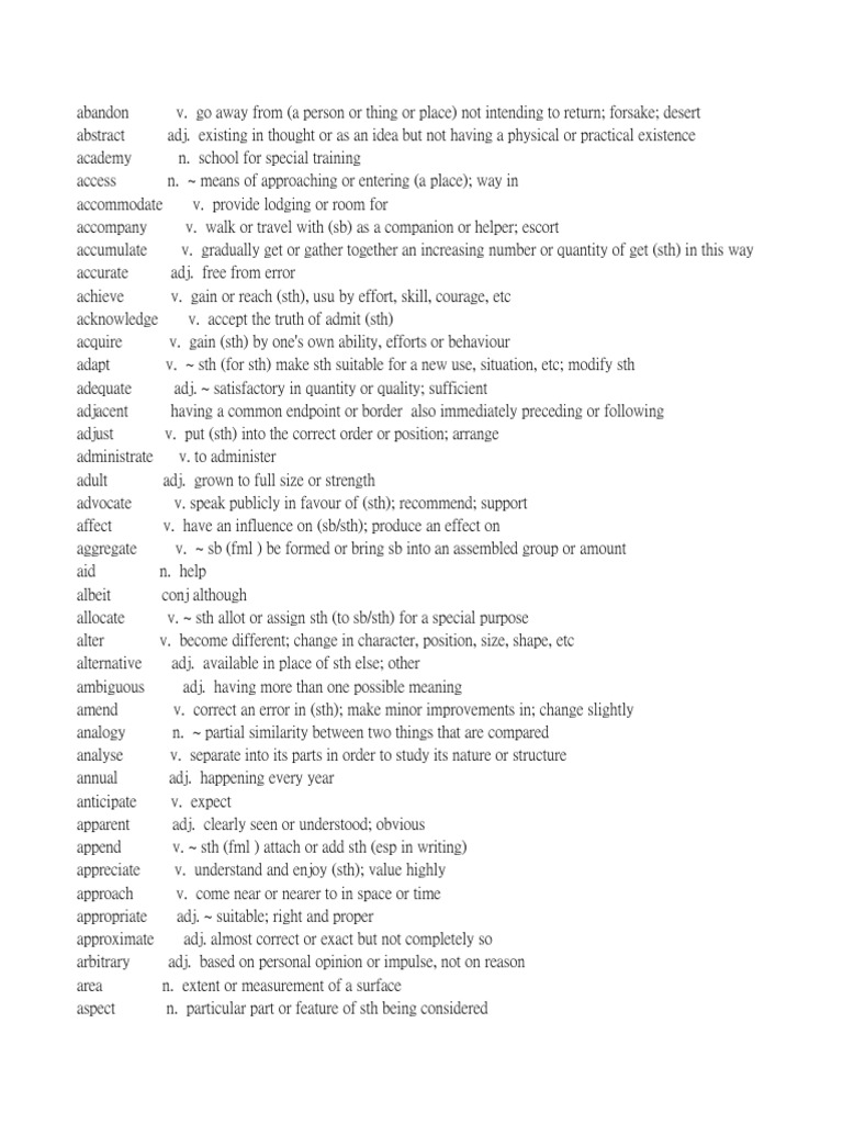 Academic Word List 570 Words | PDF | Reason | Science