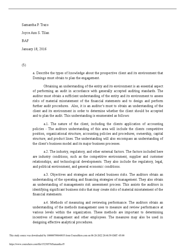 AACAP - Exercise 2 | PDF | Audit | Financial Audit