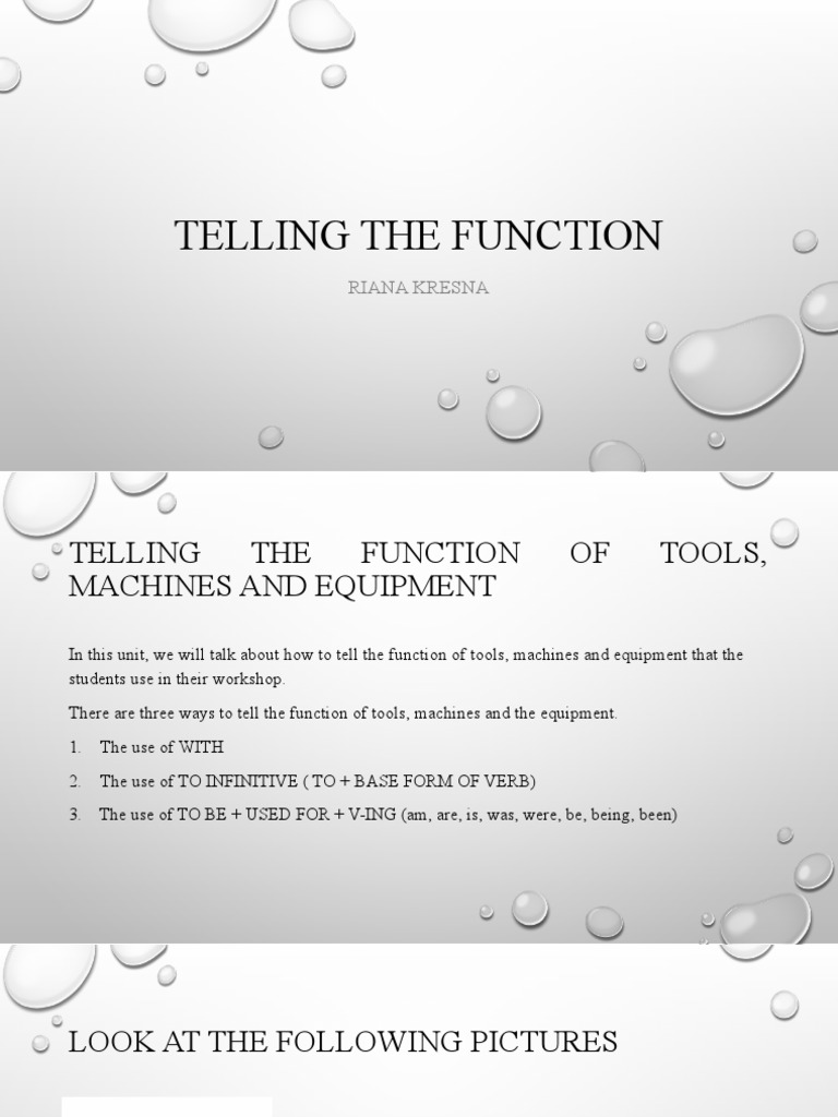Telling Function Presentation | PDF | Language Mechanics | Linguistic Morphology