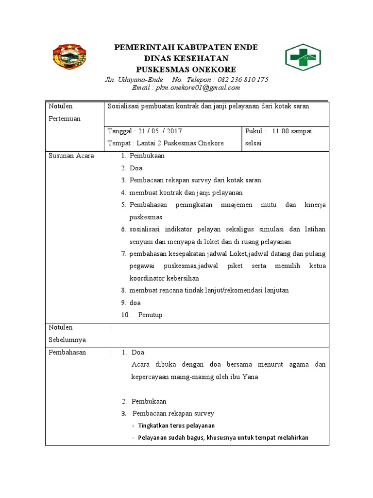 Notulen Rapat Perencanaan | PDF