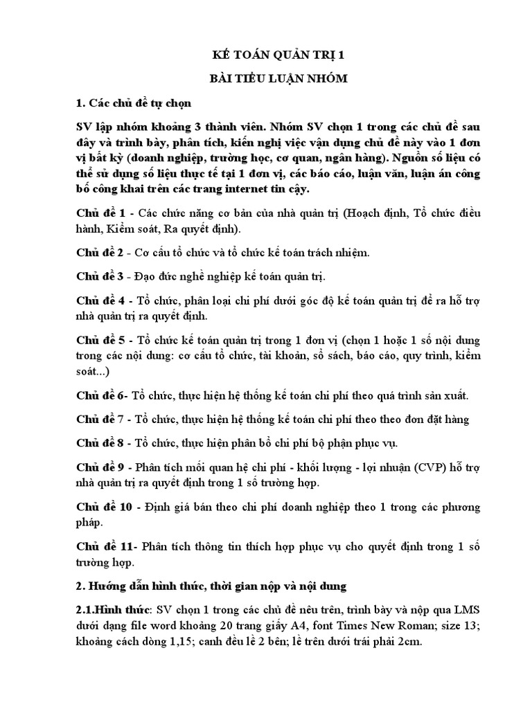 KTQT1 - Bài tiểu luận nhóm | PDF