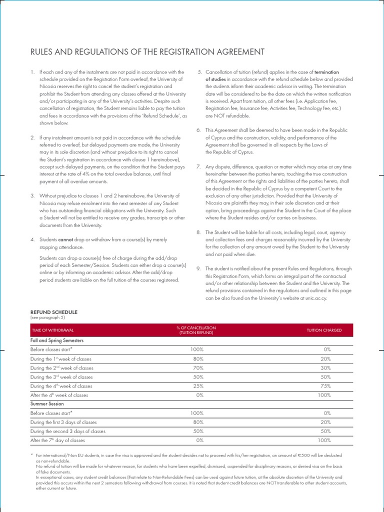 Rules and Regulations Reg Form | PDF | Fee | Tuition Payments