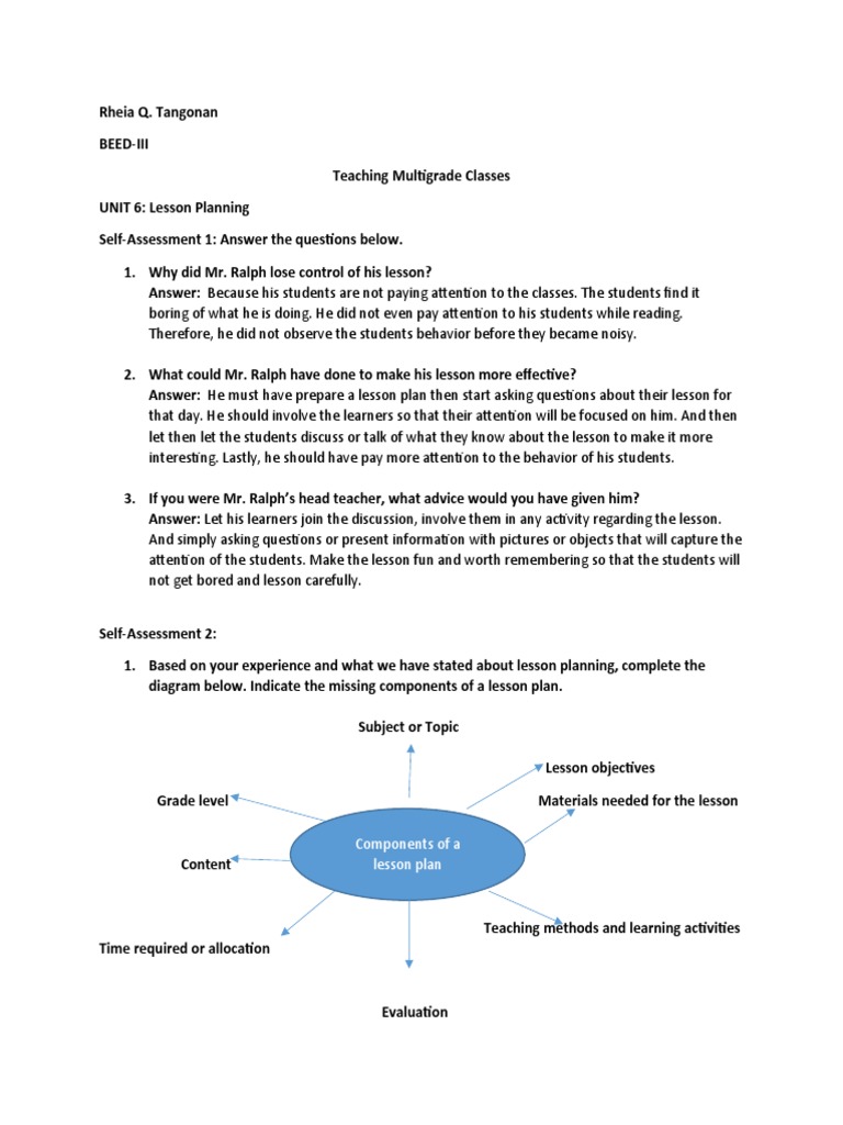 Unit 6 Multigrade Teaching | PDF | Teaching Method | Lesson Plan