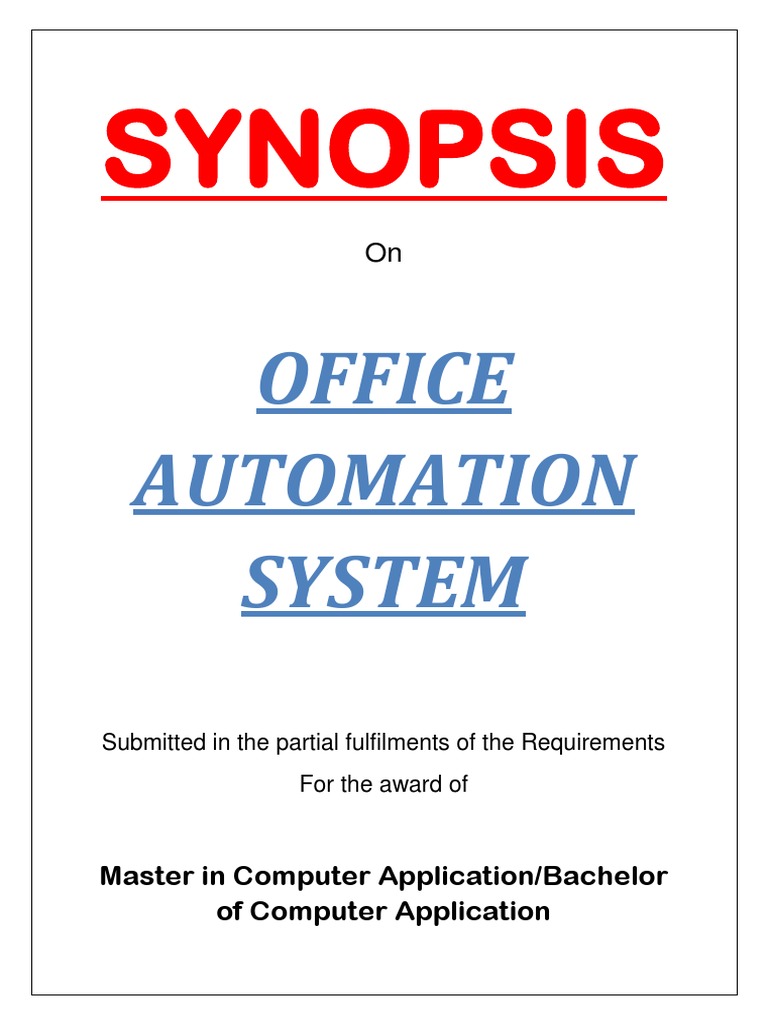 Office Automation System-Synopsis | PDF
