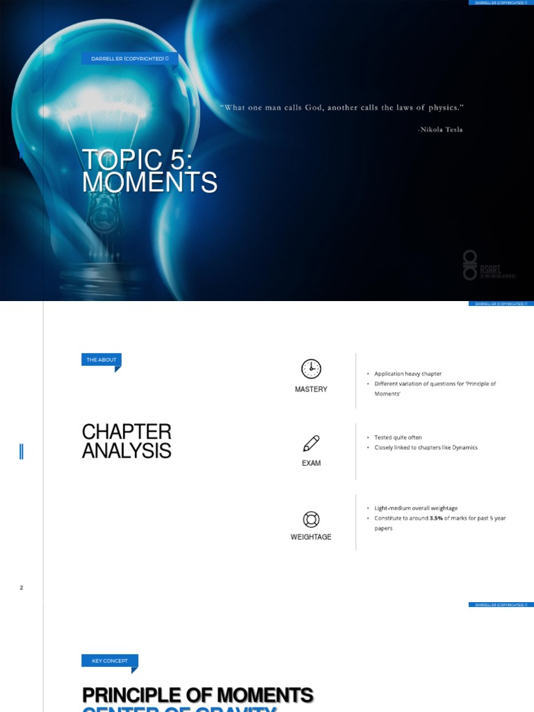 (PHY) Chapter 5 - Moments | PDF | Force | Center Of Mass