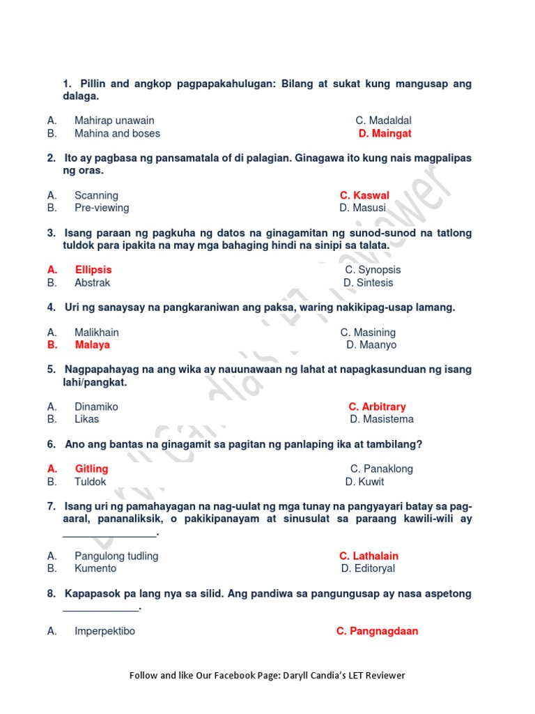 General Education - Filipino.. | PDF