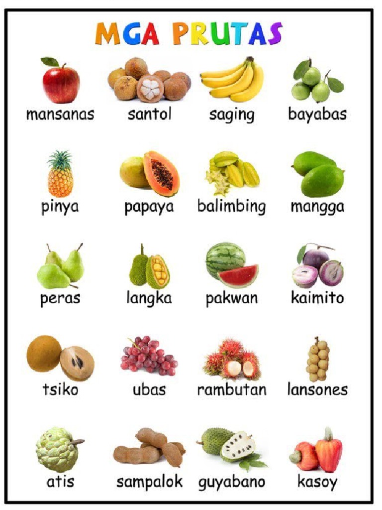 Gulay, Prutas, Hayop, Kulay | PDF