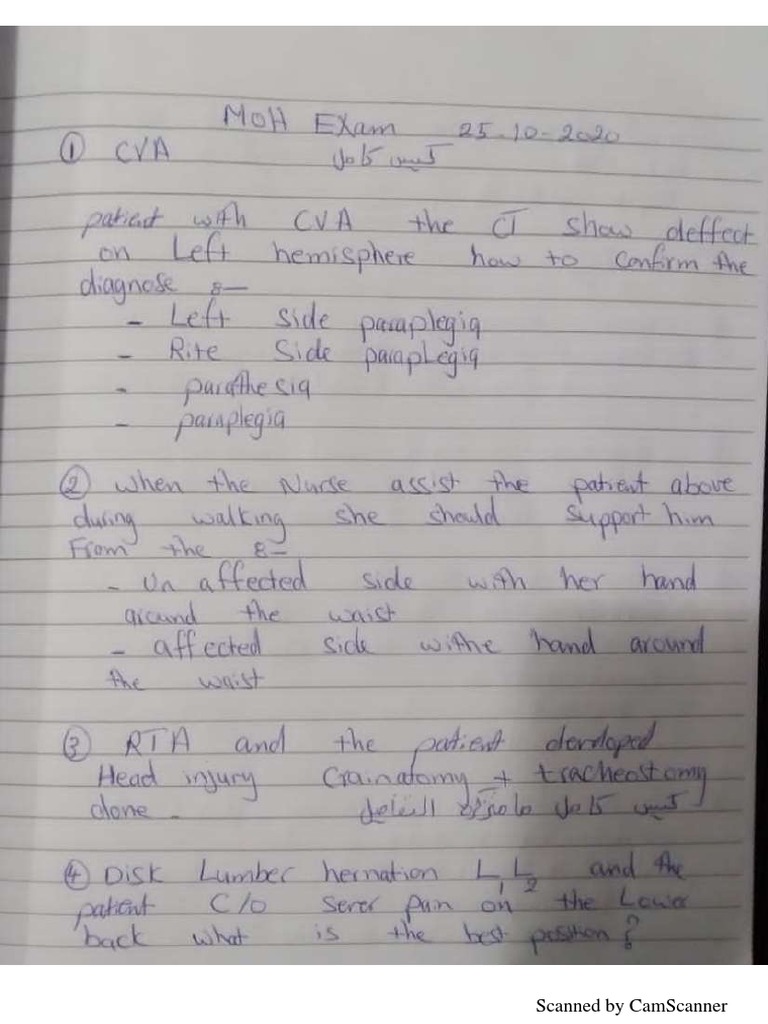 Moh Sample Questions | PDF