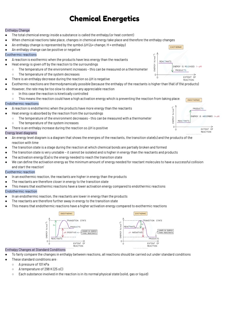 Understanding Chemical Energetics | PDF | Chemical Reactions | Enthalpy