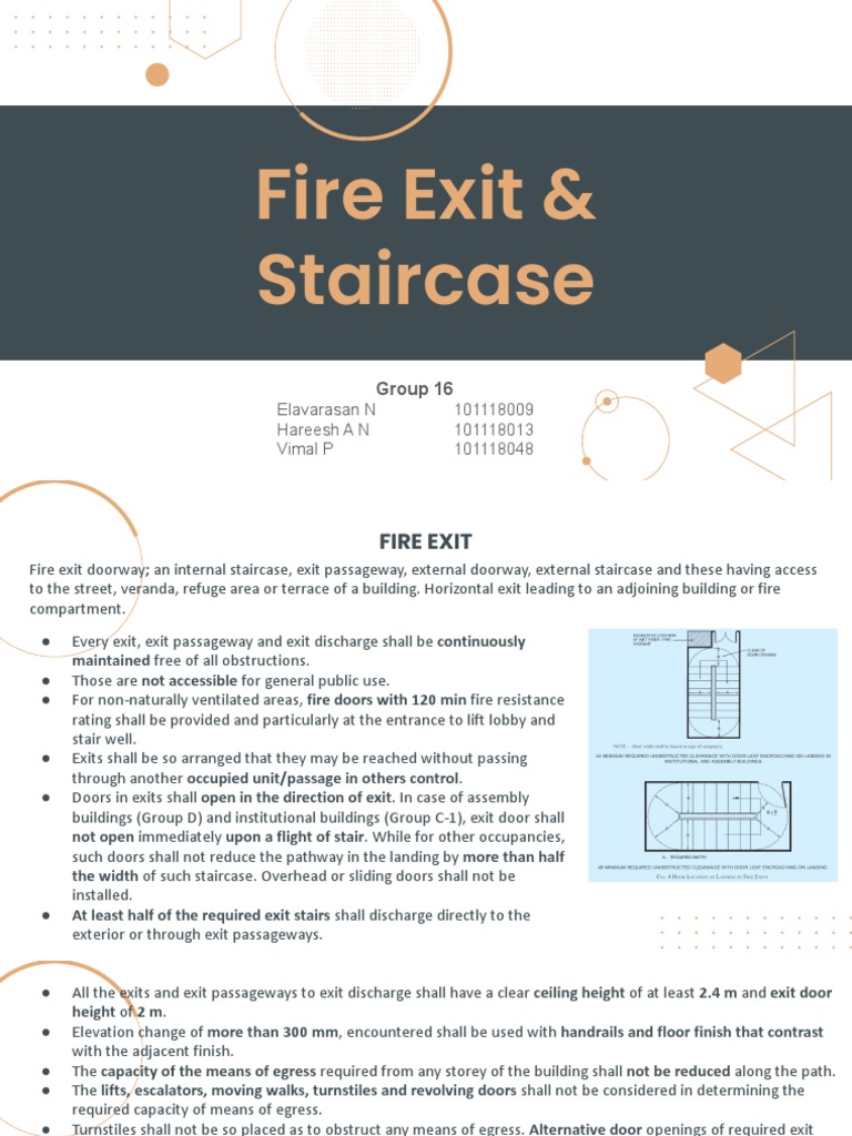 Group 16 - Fire Exit and Staircase | PDF | Stairs | Door