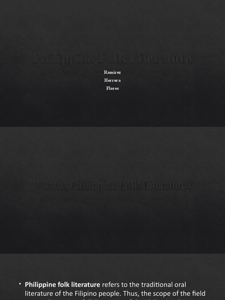 Philippine Folk Literature | PDF | Folklore | Oral Literature