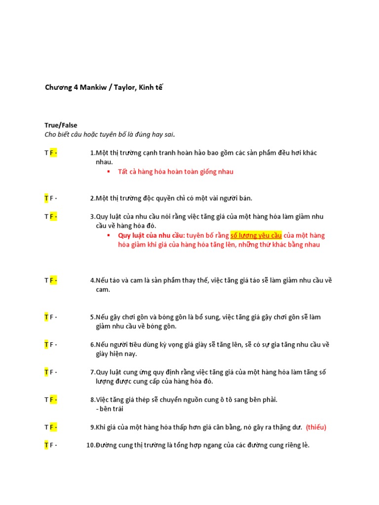 Chương 4 Mankiw | PDF