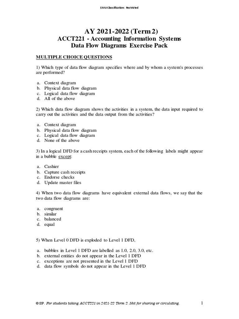 Self-Practice Exercise Pack-DFD-2021-22-T2-Jan 2022 | PDF | Receipt ...