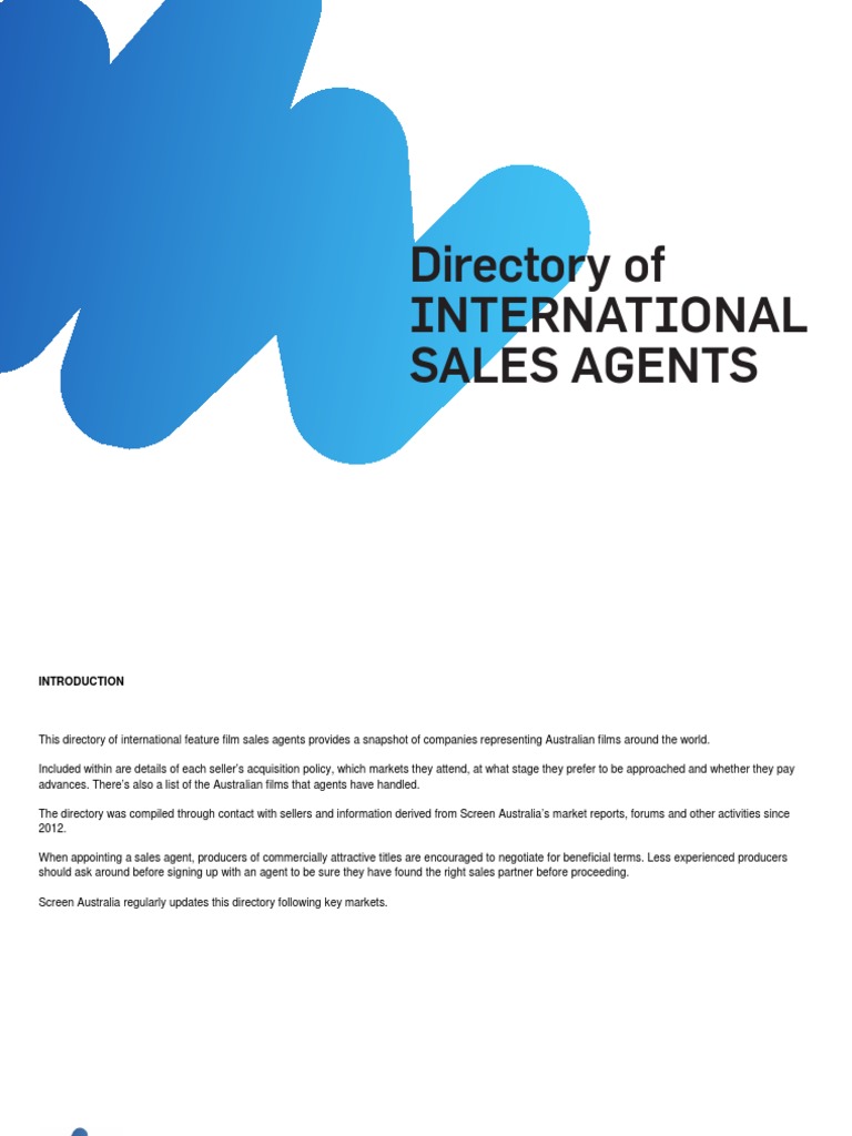 International Film Sales Agents Directory | PDF