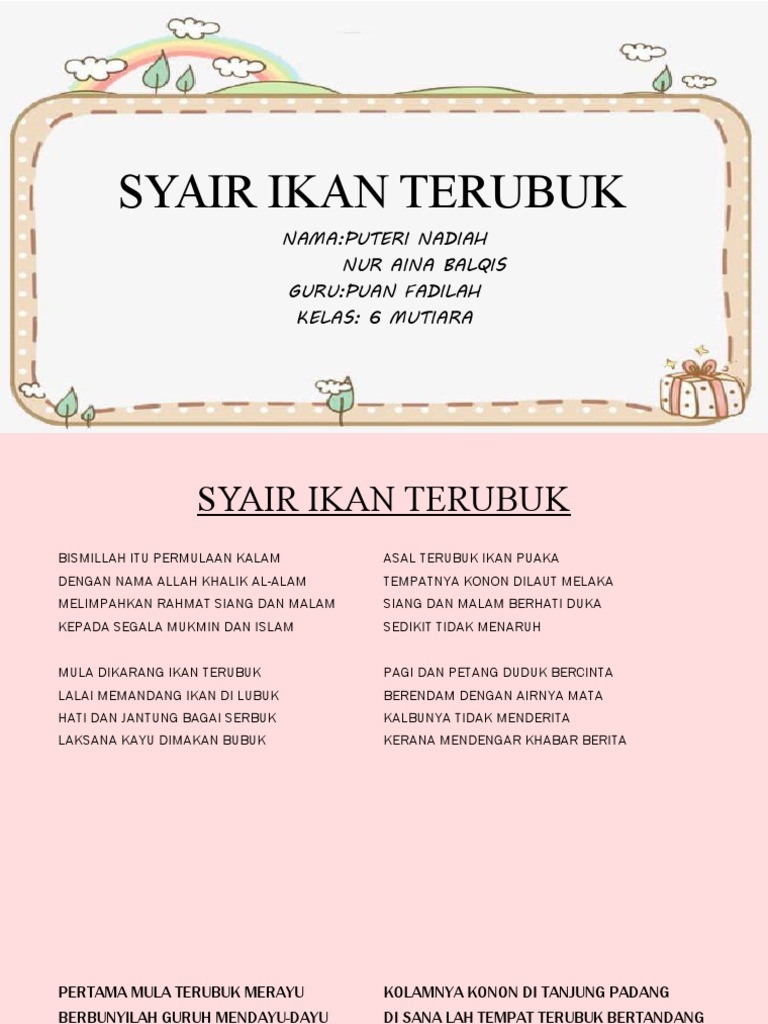 Syair Ikan Terubuk dan Putri Puyu-Puyu | PDF