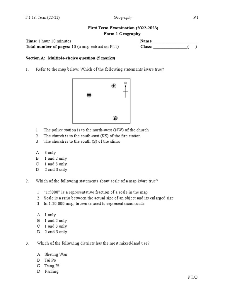 2223 F1 1st Geog QuestionPaper | PDF