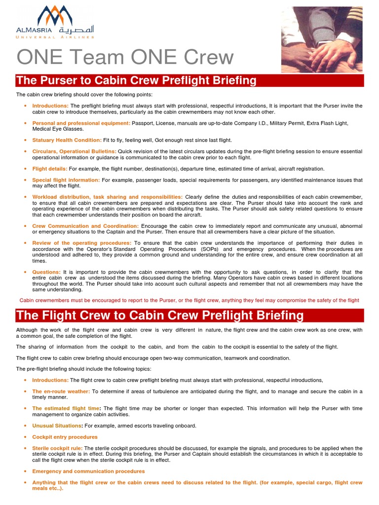 Breifing Notes | PDF | Flight Attendant | Transport