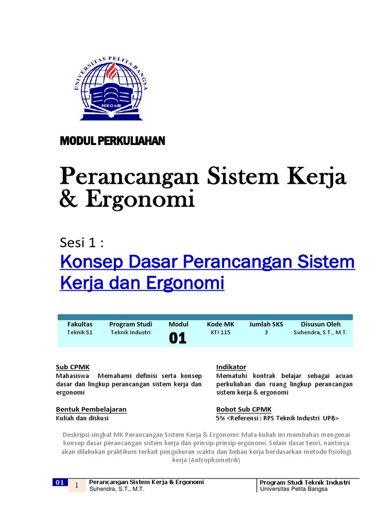 Konsep Dasar Perancangan Sistem Kerja Dan Ergonomi | PDF