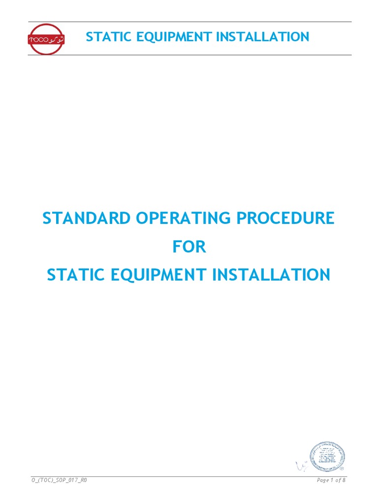 Install Static Equipment | PDF | Safety | Personal Protective Equipment