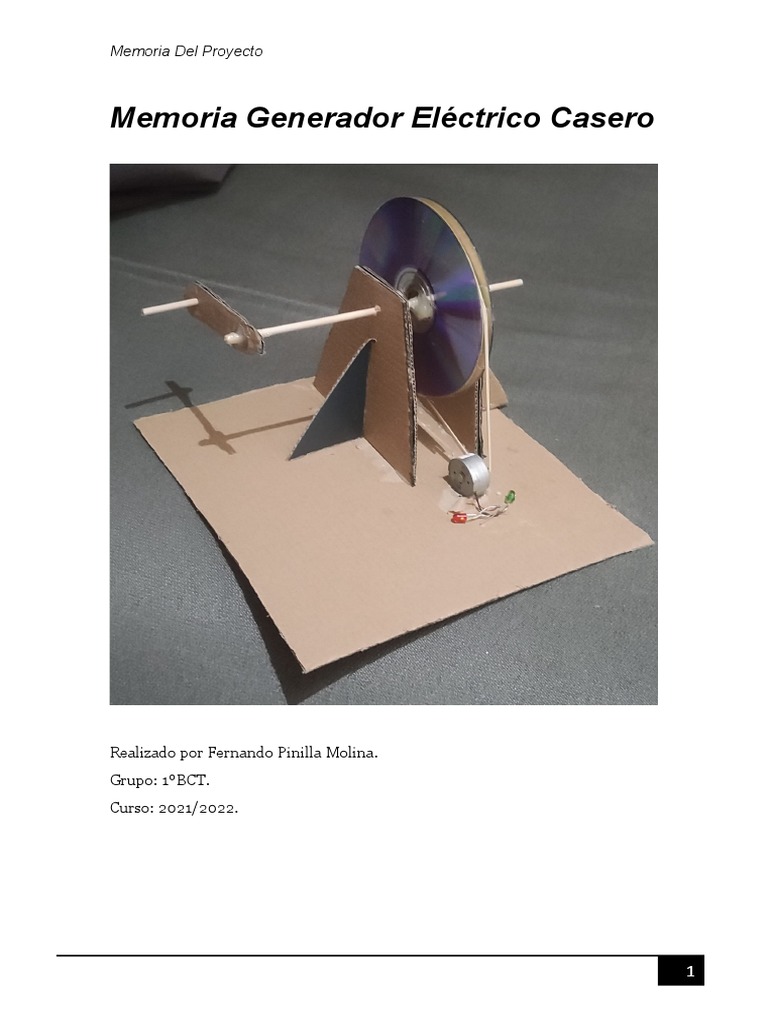 Generador Eléctrico Casero | PDF | Generador eléctrico | Diodo emisor ...