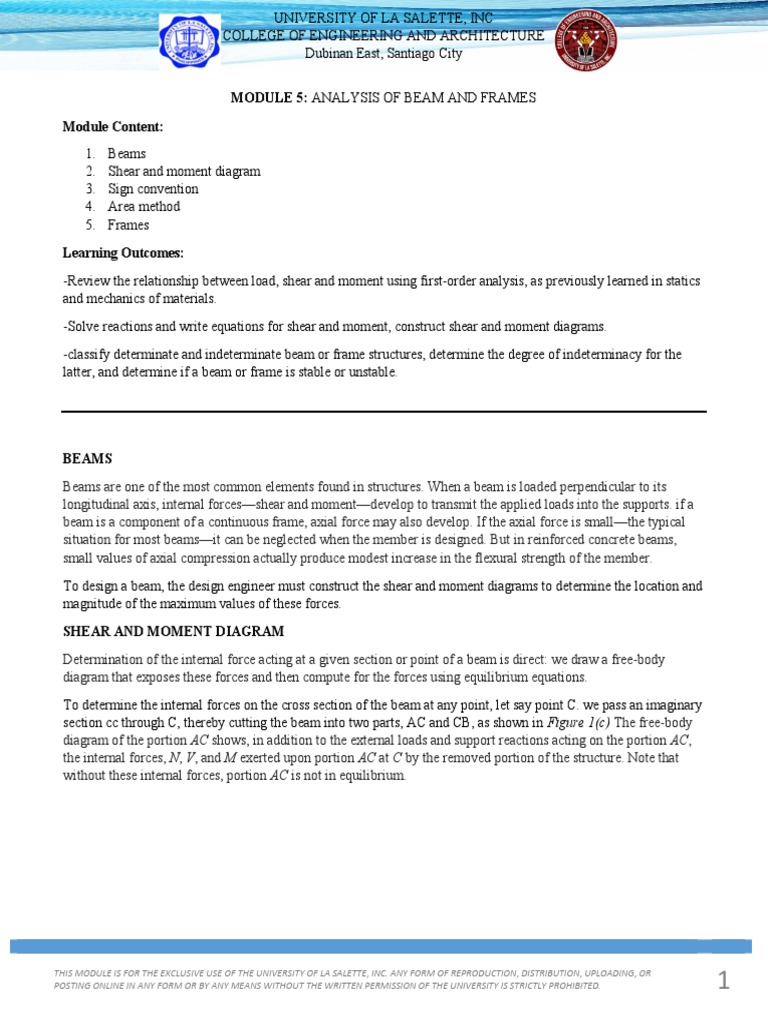 Module 5 Beams and Frames | PDF