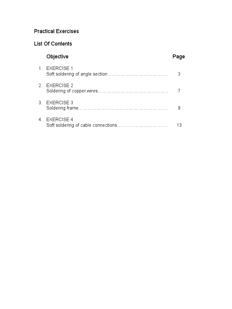 Practical Soldering Exercises Guide | PDF