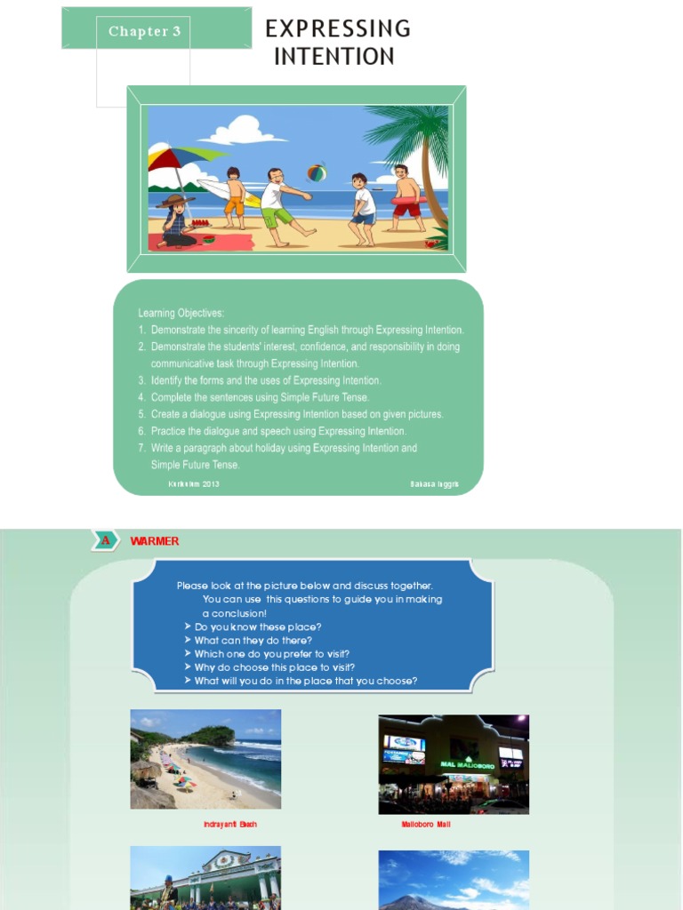 Expressing Intention | PDF | Grammatical Tense | Subject (Grammar)