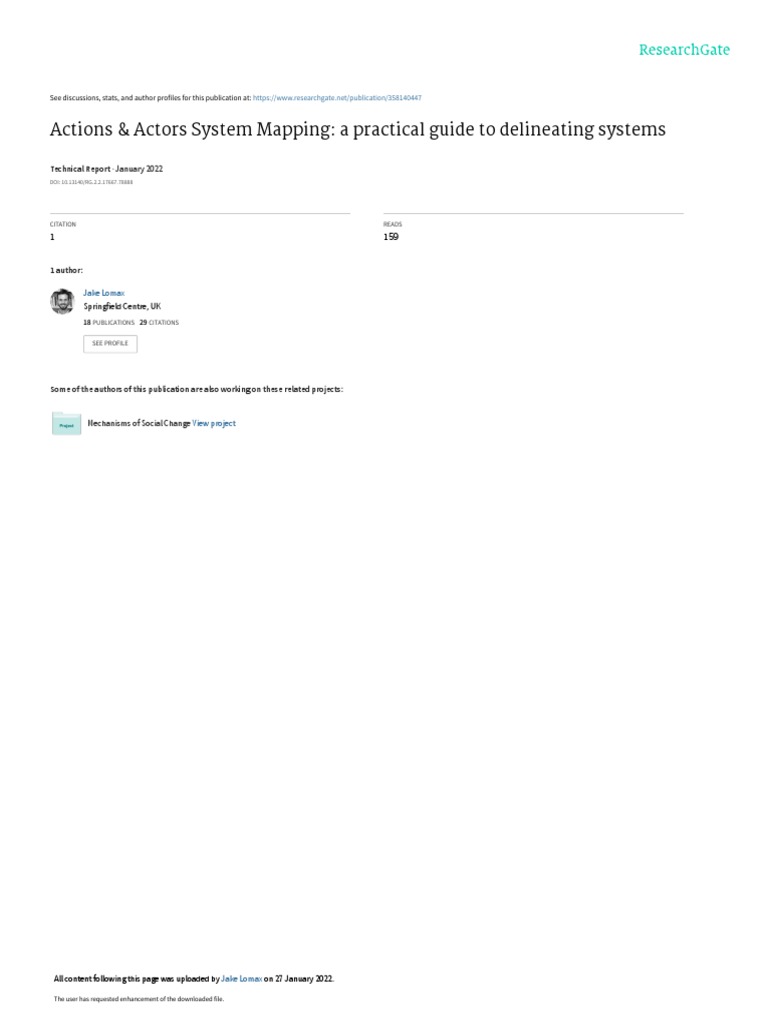 Actions Actors System Mapping | PDF | System | Information
