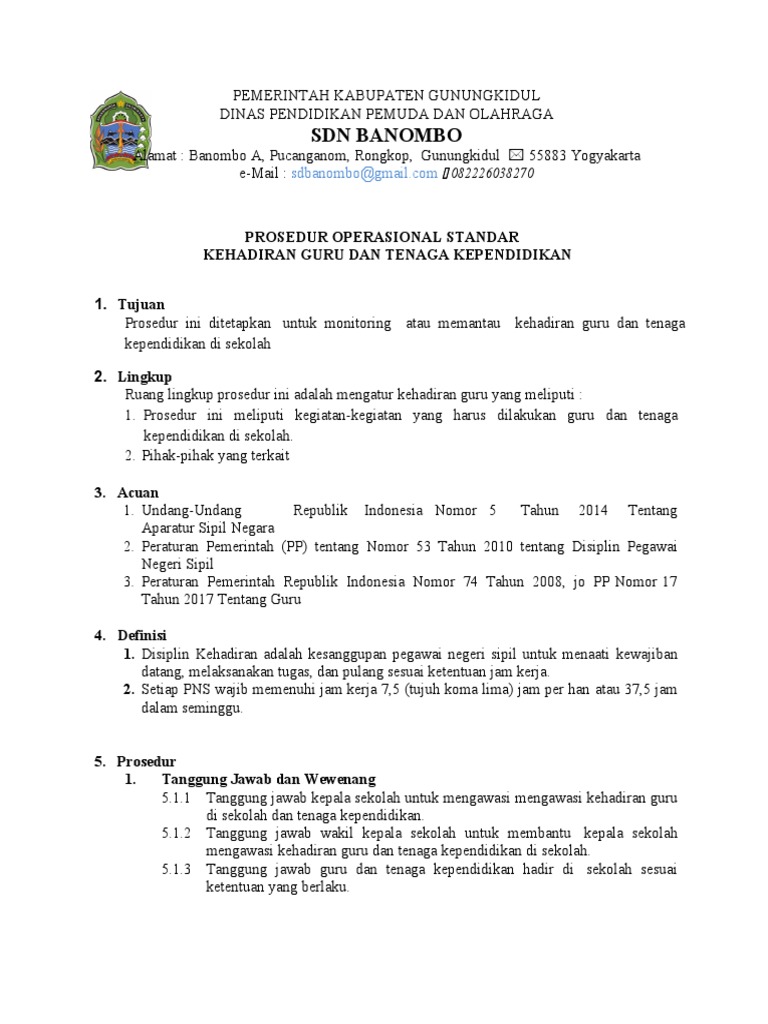 Sop Guru Tendik | PDF