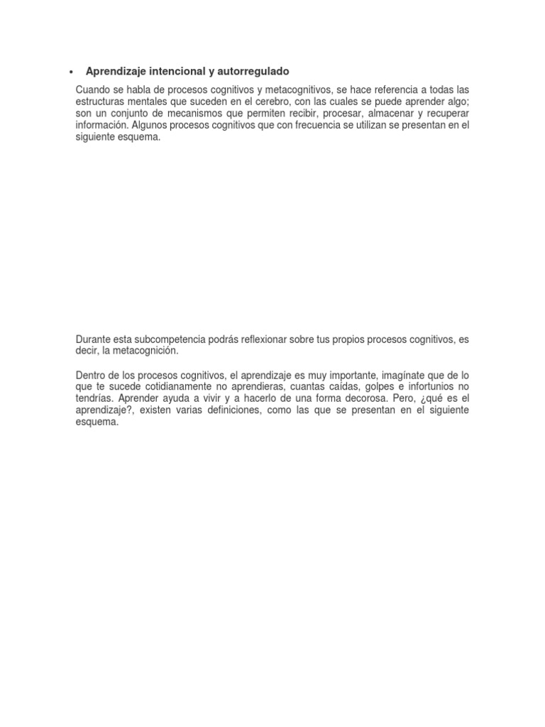 Aprendizaje Intencional y Autorregulado | PDF | Aprendizaje ...