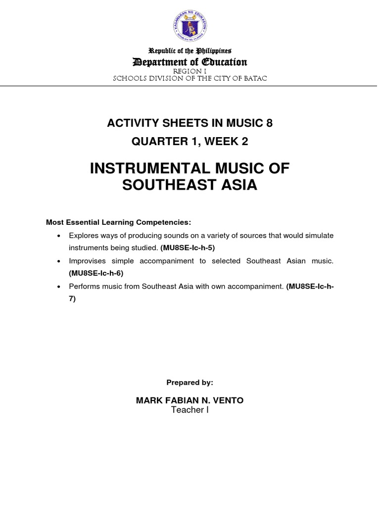 Instrumental Music of Southeast Asia | PDF | Music Technology ...