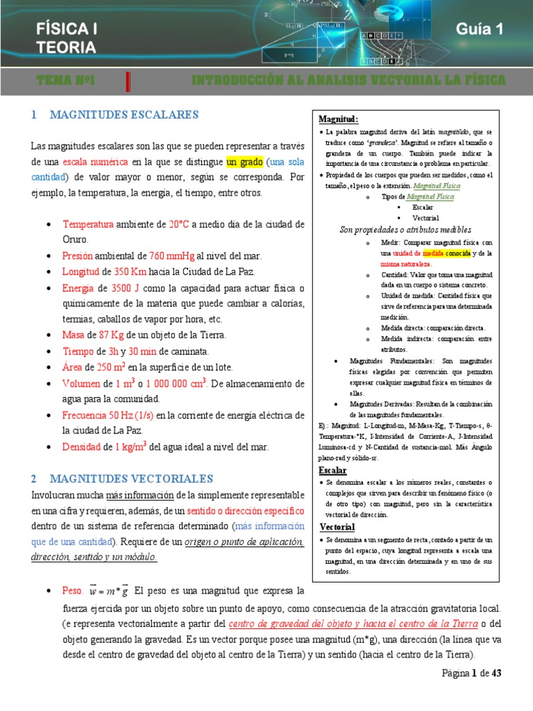 Tema Nº1 Física Vectores | Descargar gratis PDF | Vector Euclidiano | Sistema de coordenadas ...