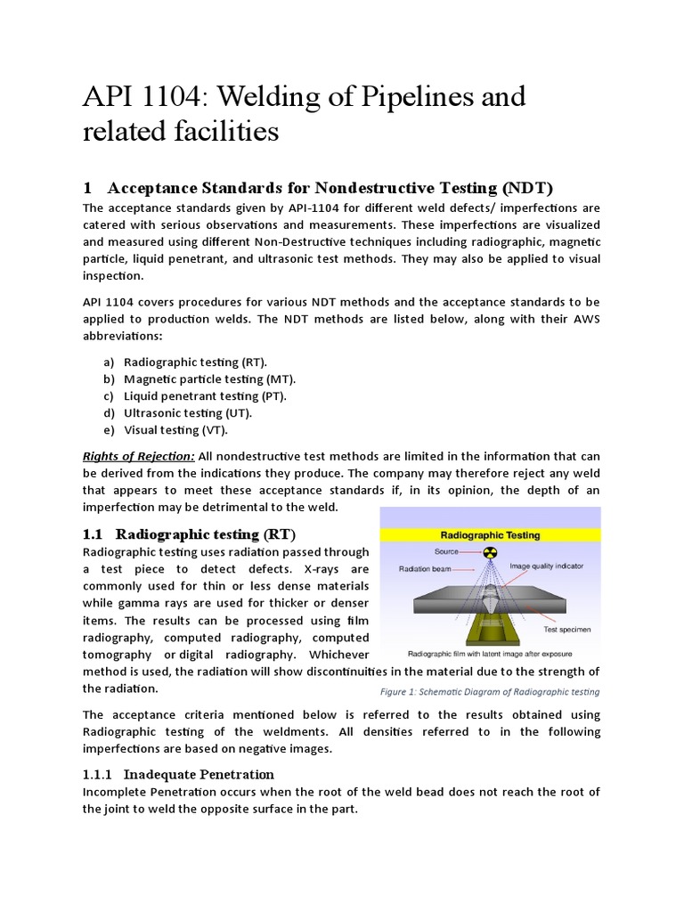 Api 1104 | PDF | Nondestructive Testing | Welding