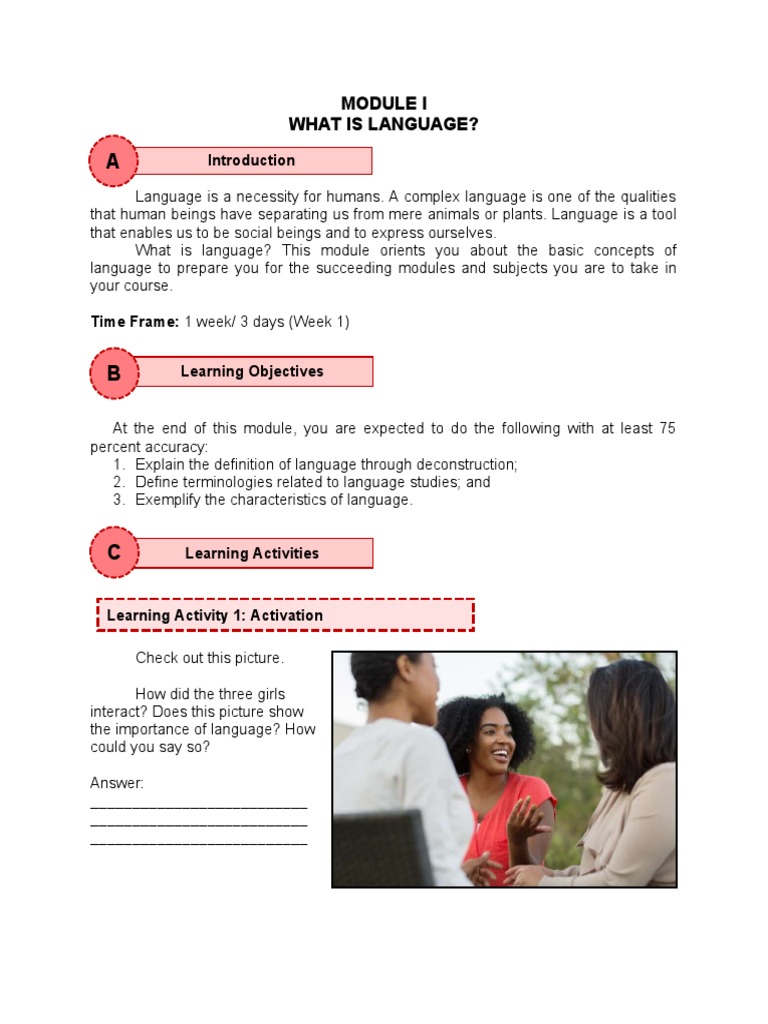 Module 1 Theories of Language and Language Acquisition | PDF ...