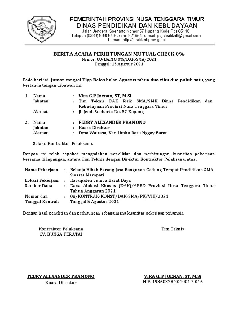 Berita Acara MC-0 | PDF
