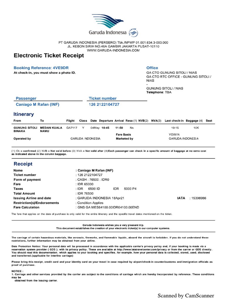 Your Electronic Ticket Receipt | PDF