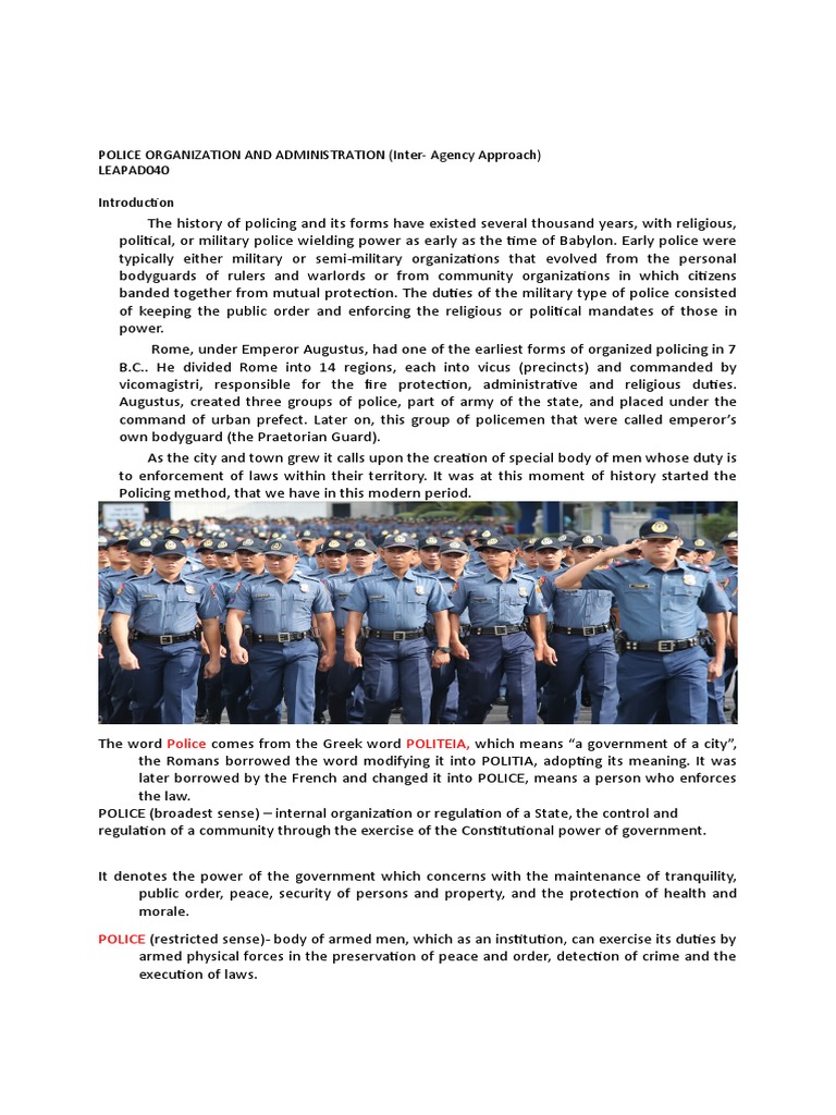 Police Organization & Administration Overview | PDF | Police | Prison