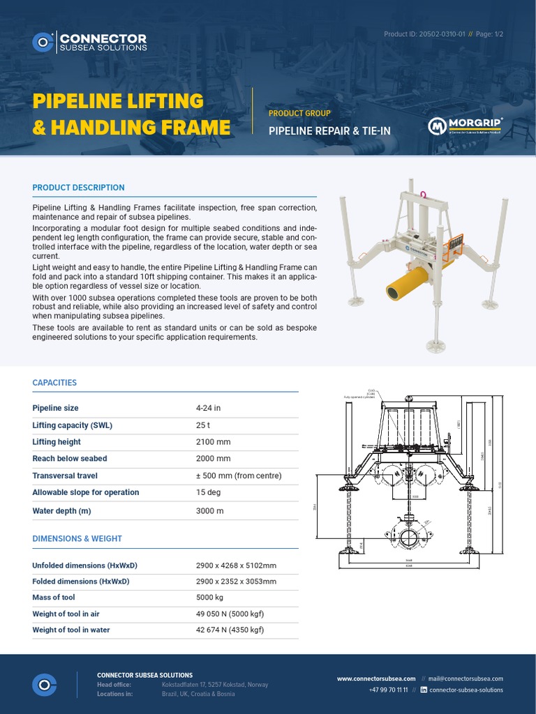 Pipeline Lifting & Handling Frame | PDF | Subsea (Technology ...