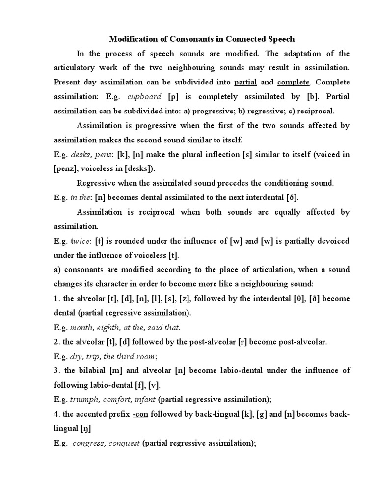 An In-Depth Analysis of Consonant Modification Through Assimilation in ...
