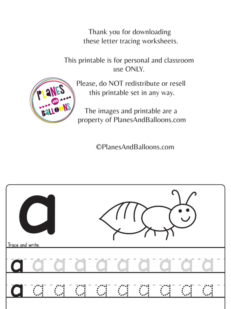 Tracing Lowercase Letters | PDF