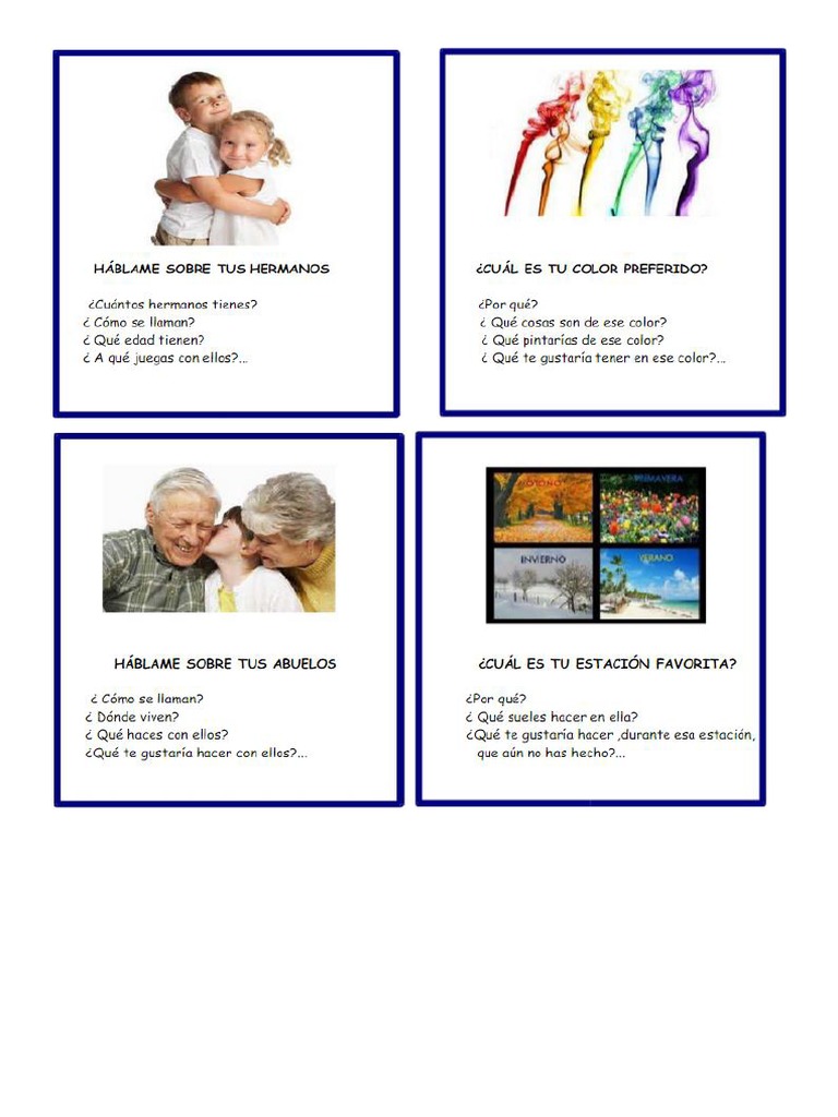 Tarjetas Hablar | PDF